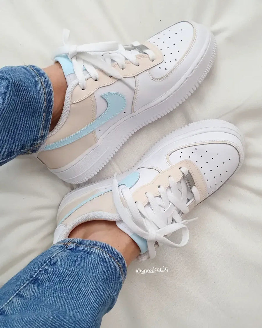 Custom Air Force 1 Baby Blue Beige – Lilaccustom