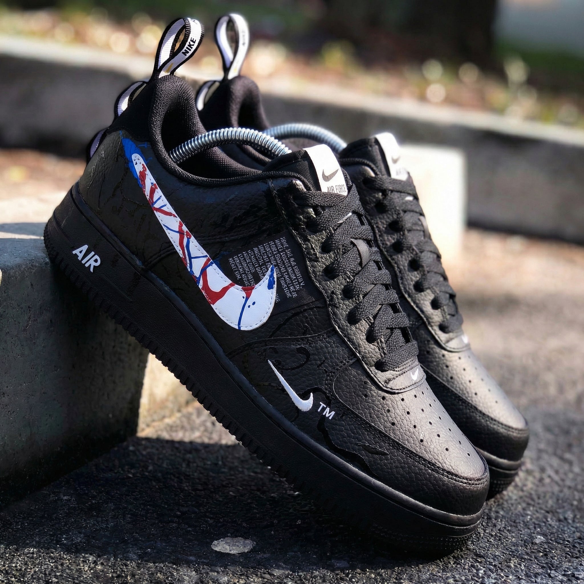Custom Air Force 1 Black Abstract Pattern – Lilaccustom