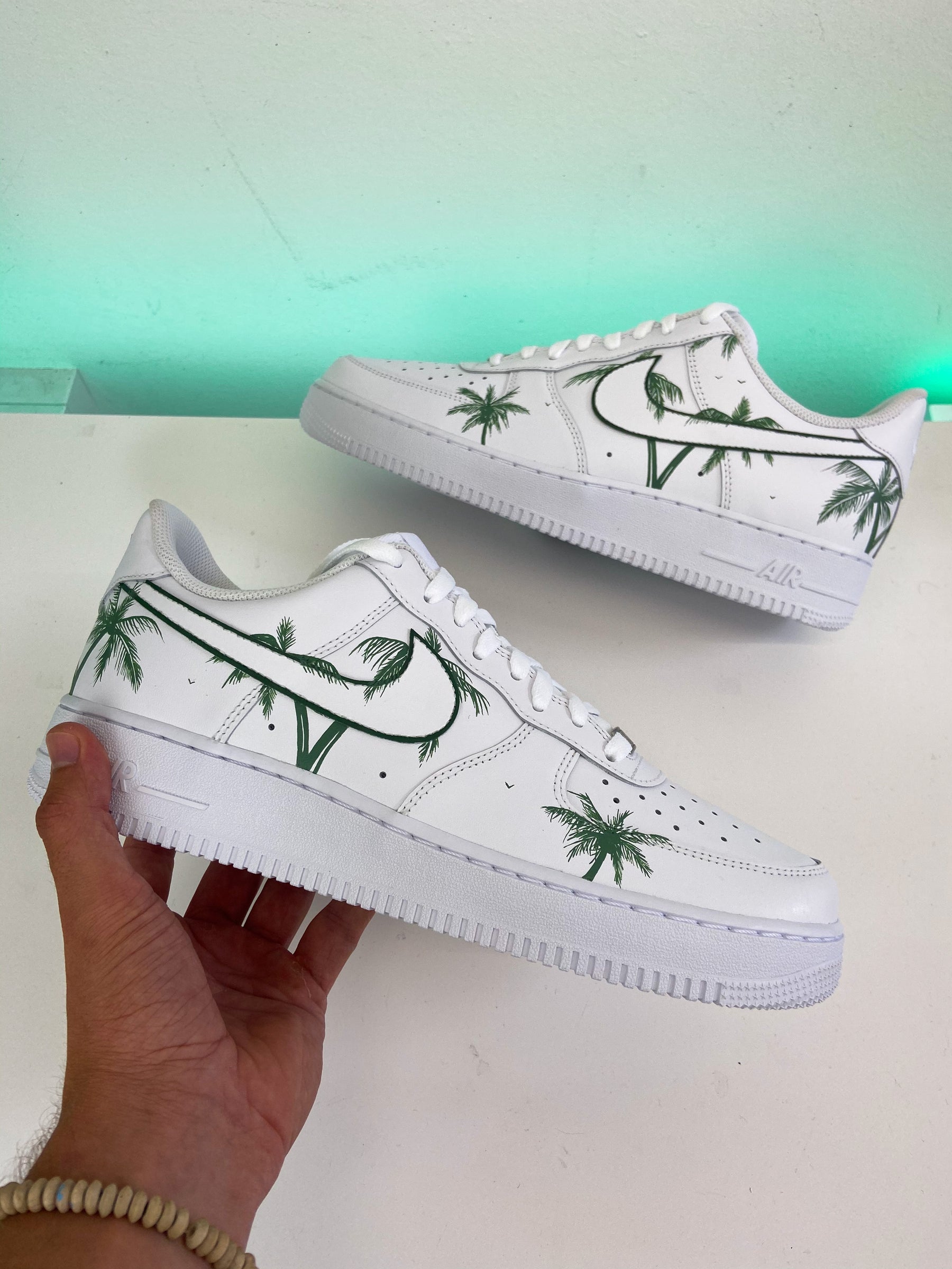 Custom Air Force 1 Green Palm Tree Design – Lilaccustom