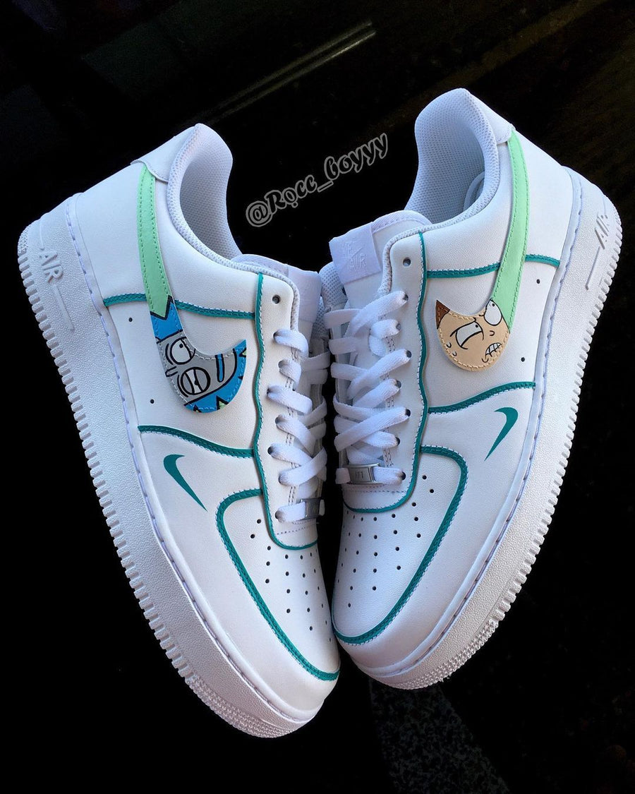 Custom Air Force 1 Mint Green Cartoon Design – Lilaccustom