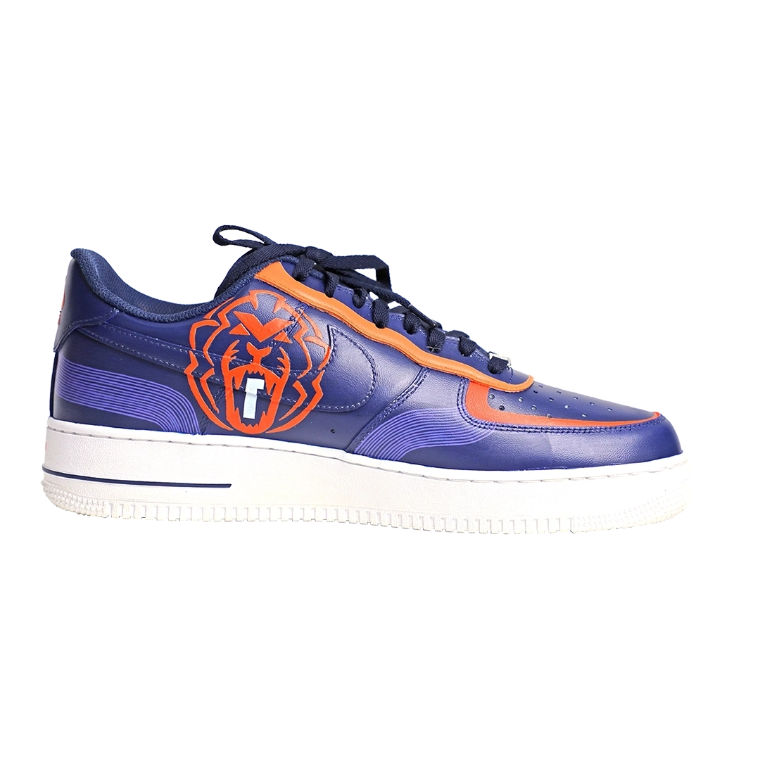 Custom Air Force 1 Navy Orange Lion Abstract Pattern – Lilaccustom