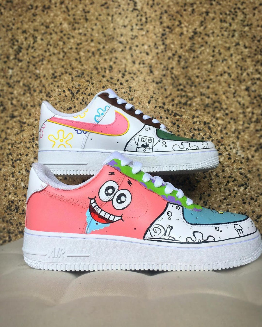 Custom Air Force 1 Pink White SpongeBob Theme – Lilaccustom