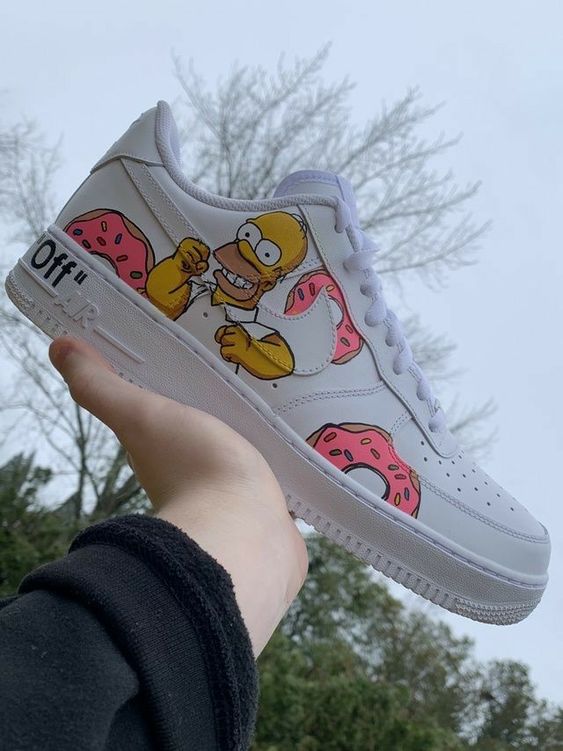 Custom Air Force 1 Pink Yellow Simpsons Design – Lilaccustom