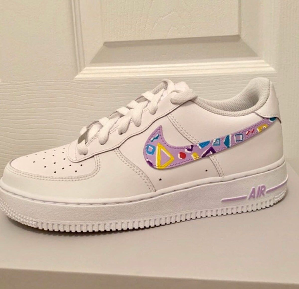 Custom Air Force 1 Purple Geometric Pattern – Lilaccustom
