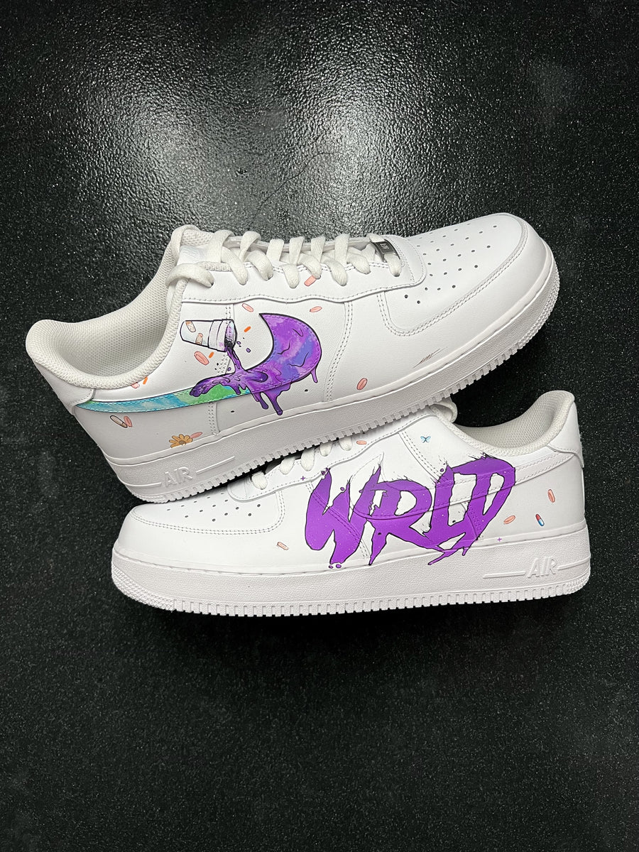 Custom Air Force 1 Purple Graffiti and Paint - Drip Design – Lilaccustom