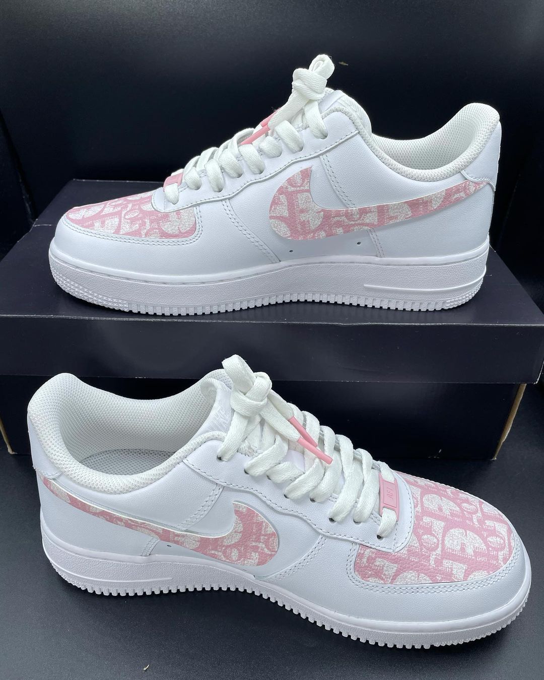 Custom Air Force 1 Soft Baby Pink LV Pattern – Lilaccustom