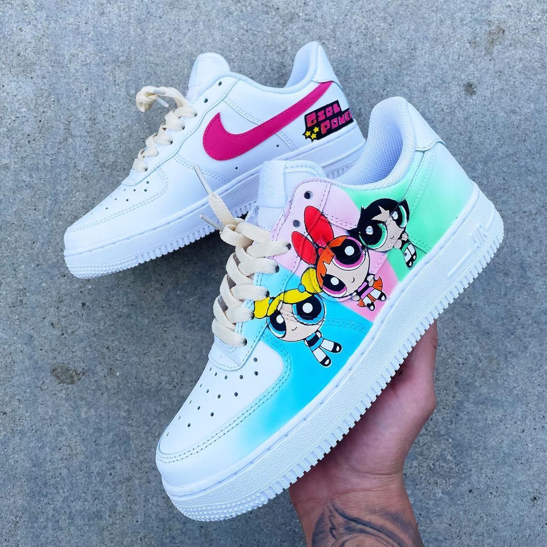 Custom Air Force 1 White With Powerpuff Girls Design – Lilaccustom