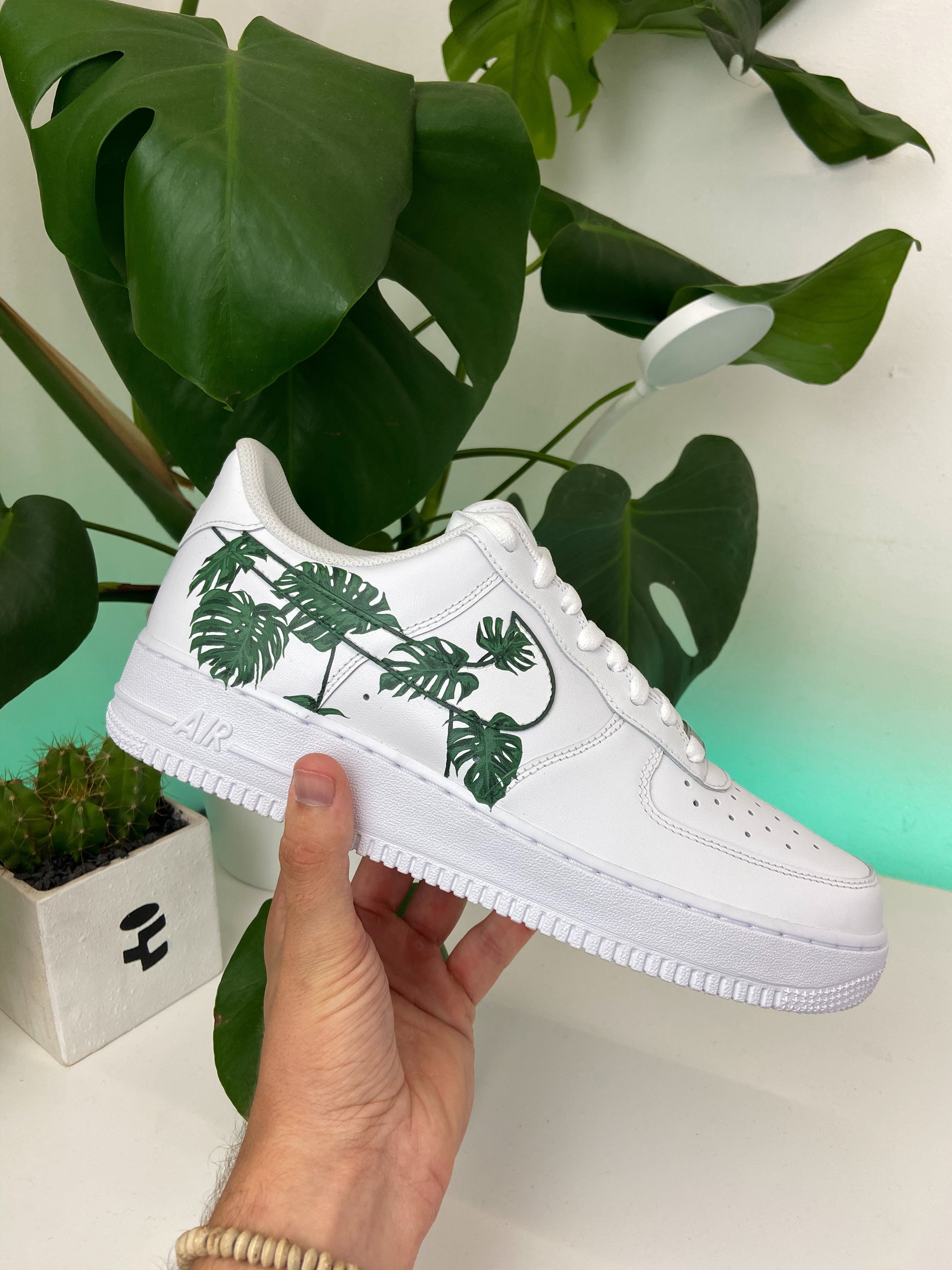 Custom Air Force 1 with Monstera Leaves – Lilaccustom