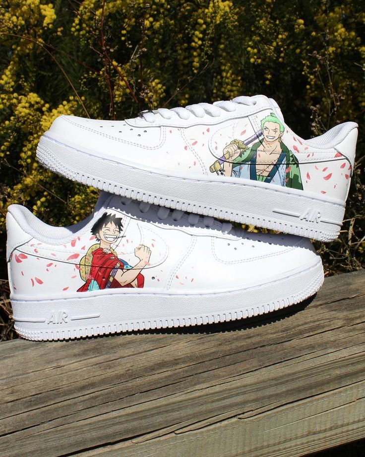 Custom Air Force 1 with One Piece Theme and Cherry Blossom Pattern ...