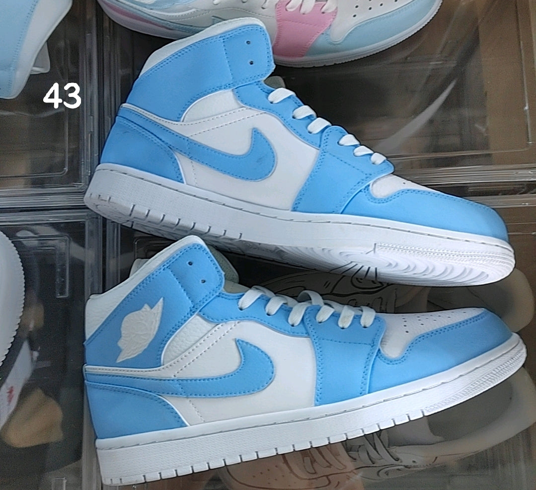 Custom Air Jordan 1 Baby Blue and White EUR 43 – Lilaccustom