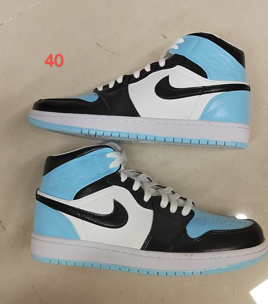 Custom Air Jordan 1 Baby Blue Black White EUR 40 – Lilaccustom