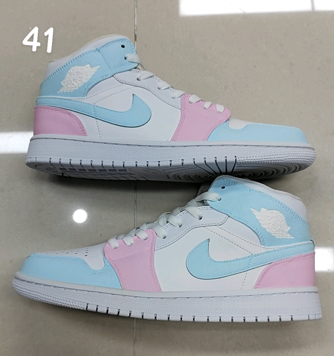 Custom Air Jordan 1 Baby Blue Pink EUR 41 – Lilaccustom