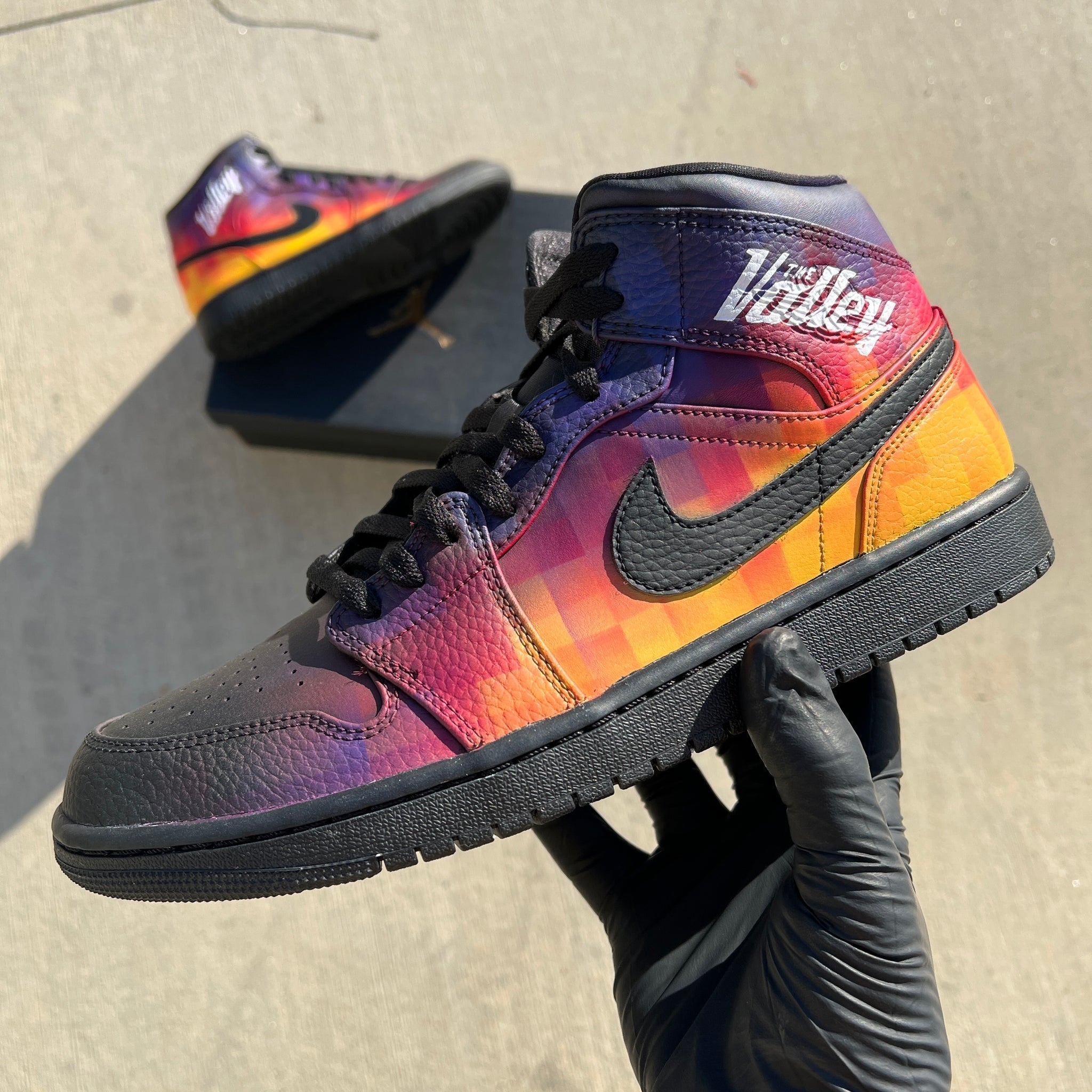 Custom Air Jordan 1 Multicolored With Checkerboard Pattern – Lilaccustom