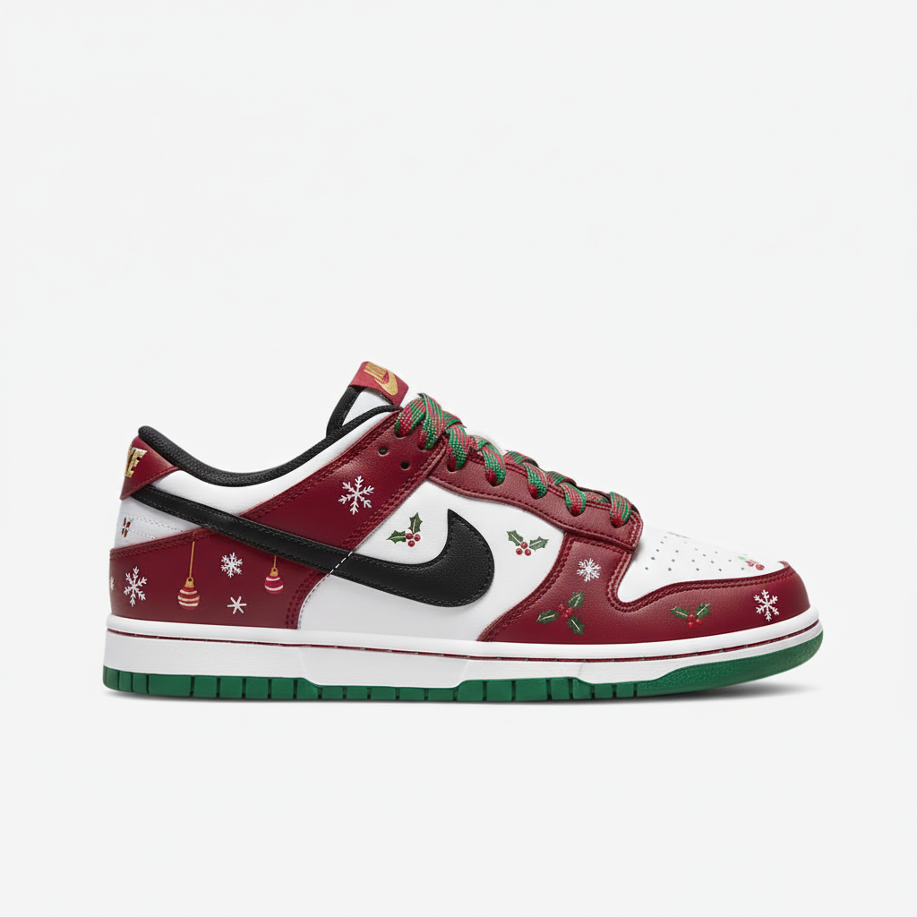 Custom Dunk Red White Christmas Theme – Lilaccustom