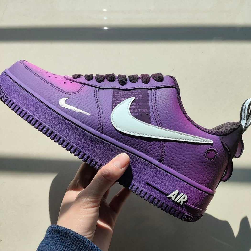 Custom Air Force 1 Purple White Double Swoosh – Lilaccustom