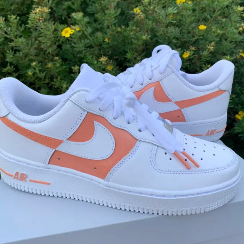 Peach Colorblock Custom Air Force 1's – Lilaccustom